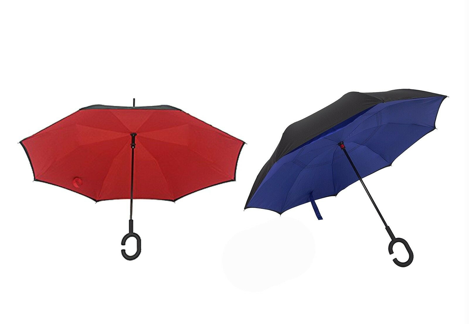 Set of 2 Adult Inverted Umbrellas, Windproof Reverse Double Layer ...