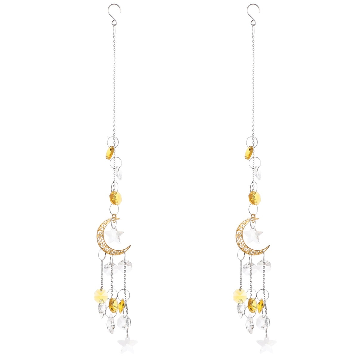 Set of 2 Air Moon Wind Chime Pendant Moon Shape Wind Chime 4X2X33CM ...