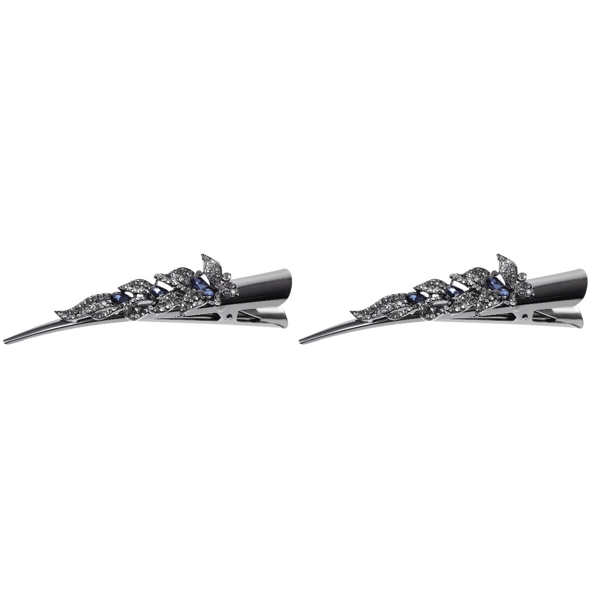 Set of 2 Alligator Clips Fancy Barrettes for Womens Hair Rhinestones ...