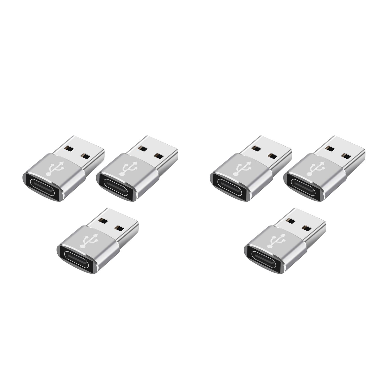 Set of 2 Aluminum Alloy Adapter USB- C to Charging Charger Silver ...