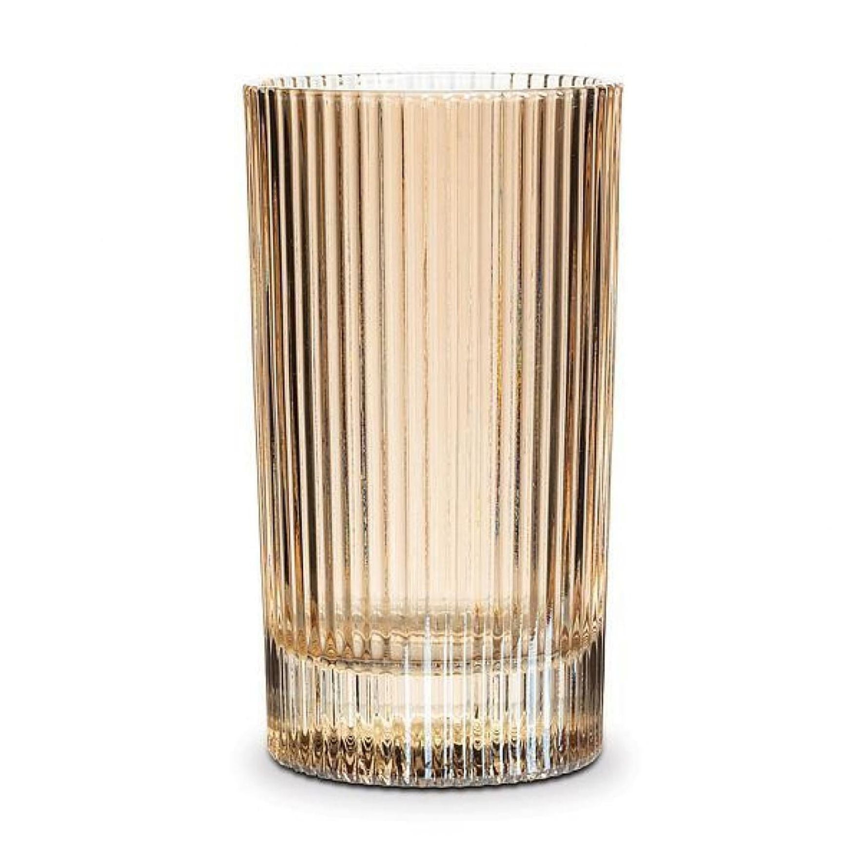 Set of 2 Amber Vertical Optic Hiball Glass - Walmart.com