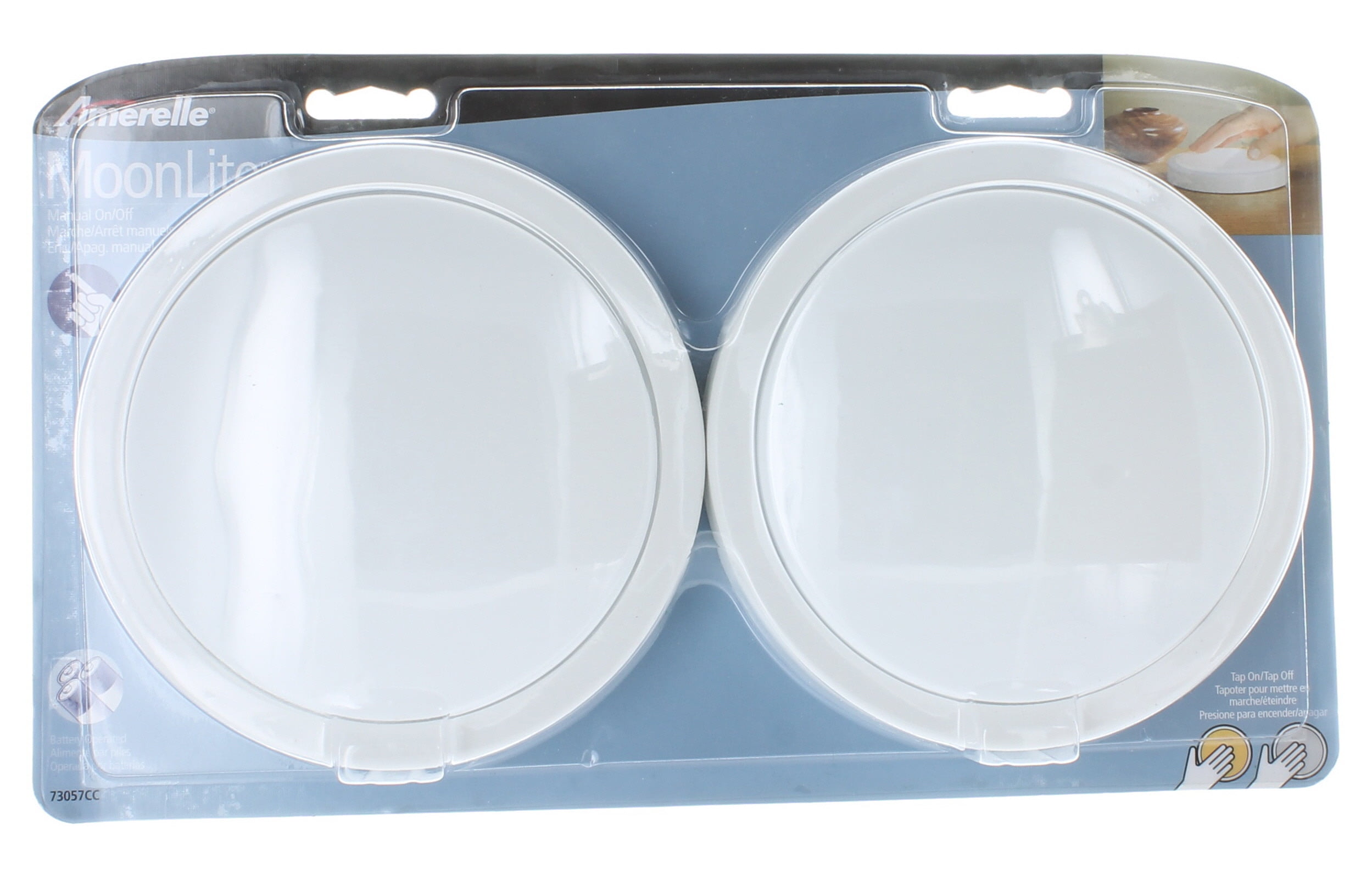 Set of 2 Amerelle MoonLite Tap Lights Battery Operated Wall Mounted ...