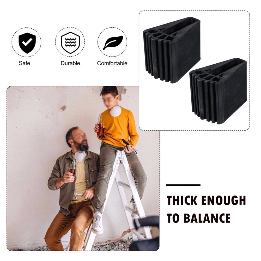 Set of 2 Anti Slip Step Ladder Pads Plastic Replacement Rung Feet Mats ...