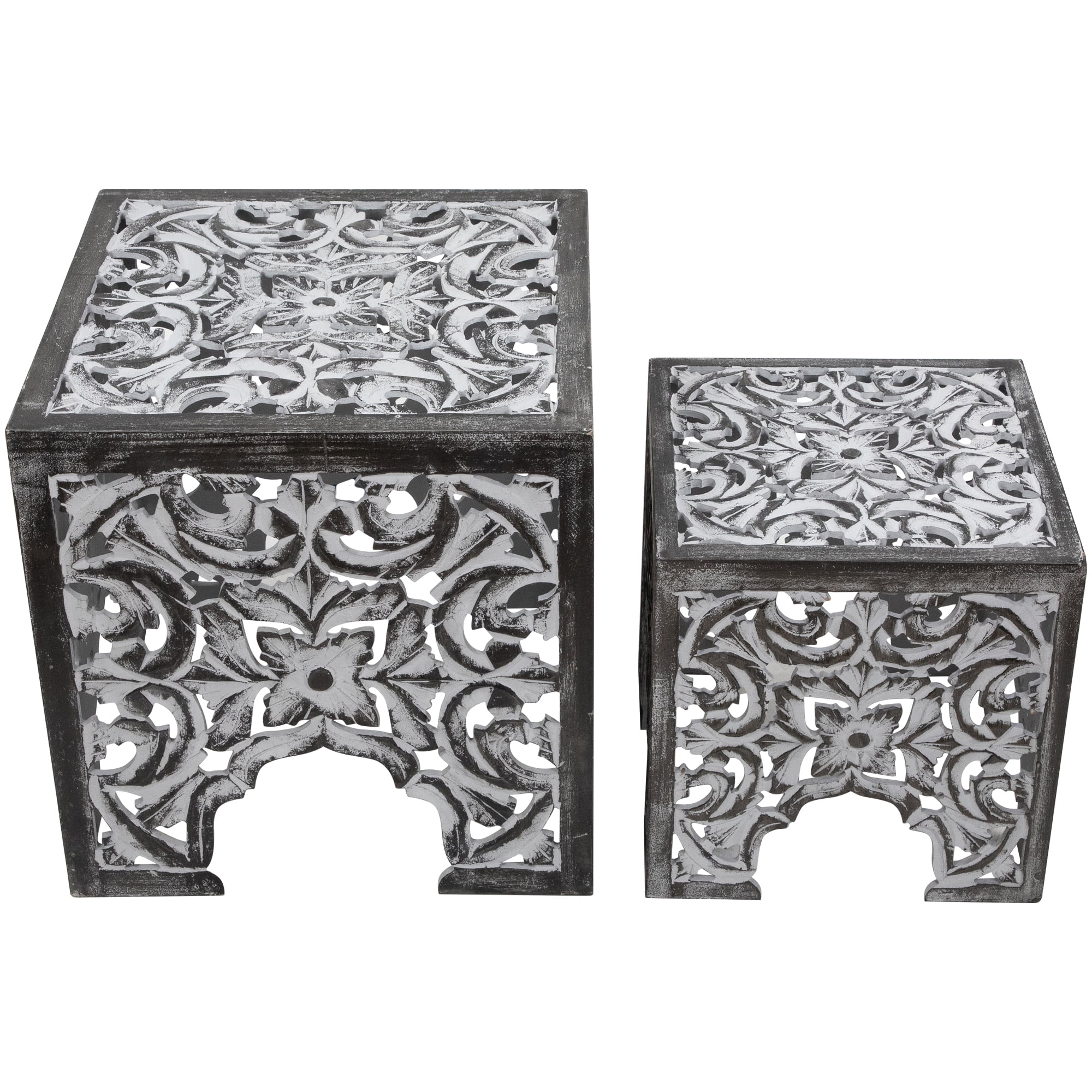Free Shipping! Northlight Set of 2 Antique Gray and Black Stackable ...