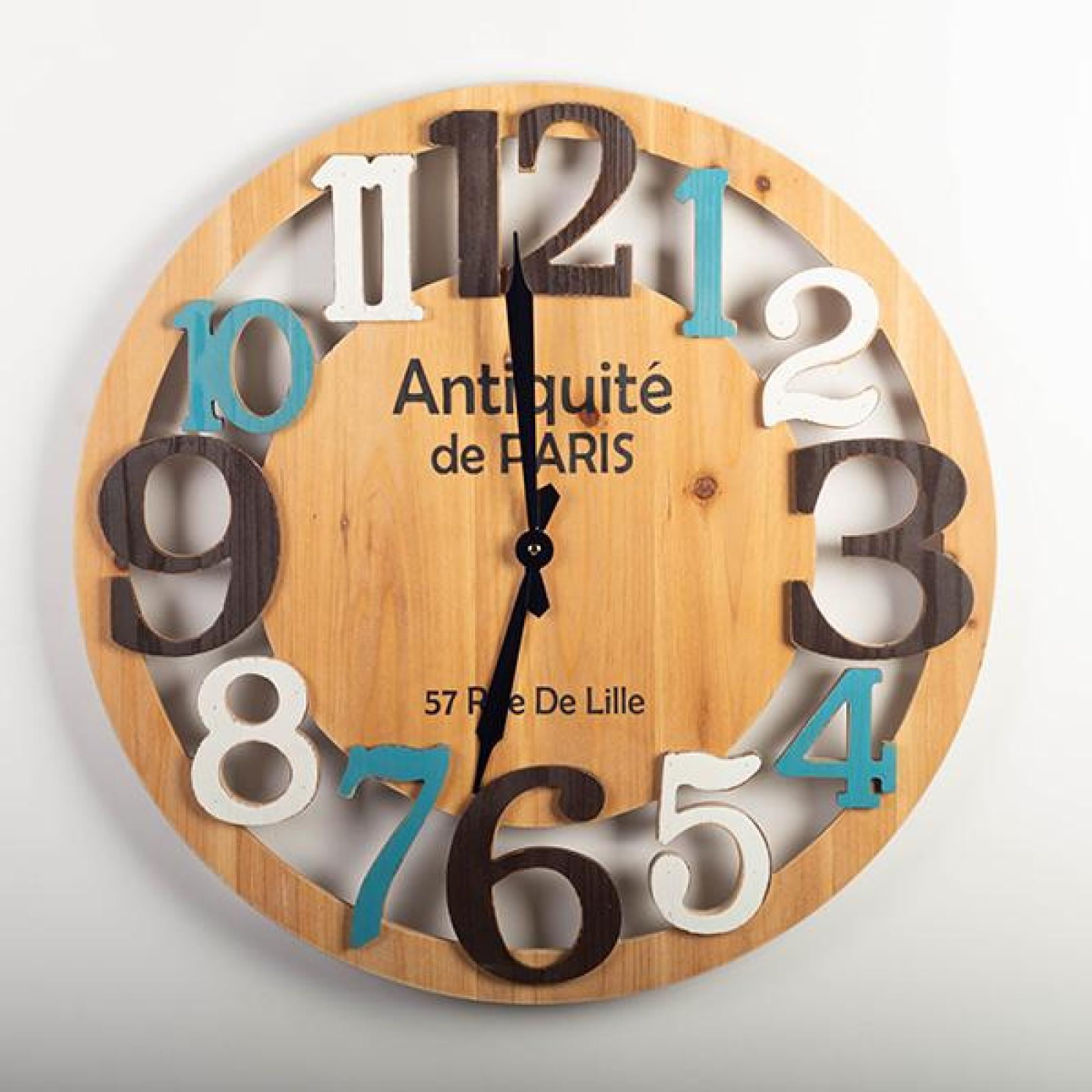 Set of 2 Antiquité De Paris With Multi Colored Numbers Wall Clock ...