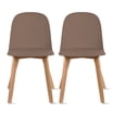 Set of 4 Modern Armless Dining Chair Set with Molded Plastic Seat Shell ...