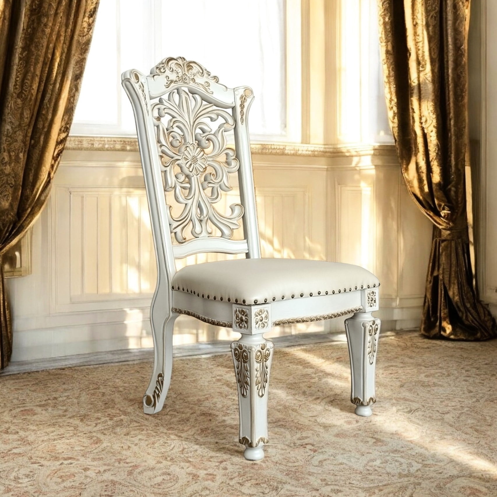 Set of 2 Armless Side Chairs, 48" Product Height | Synthetic Wood ...
