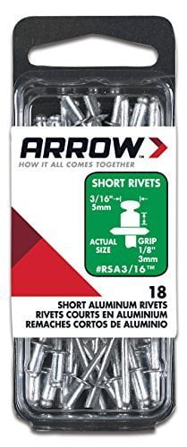Set of 2 Arrow Fastener RSA3/16 18 Count 3/16-Inch Short Aluminum ...