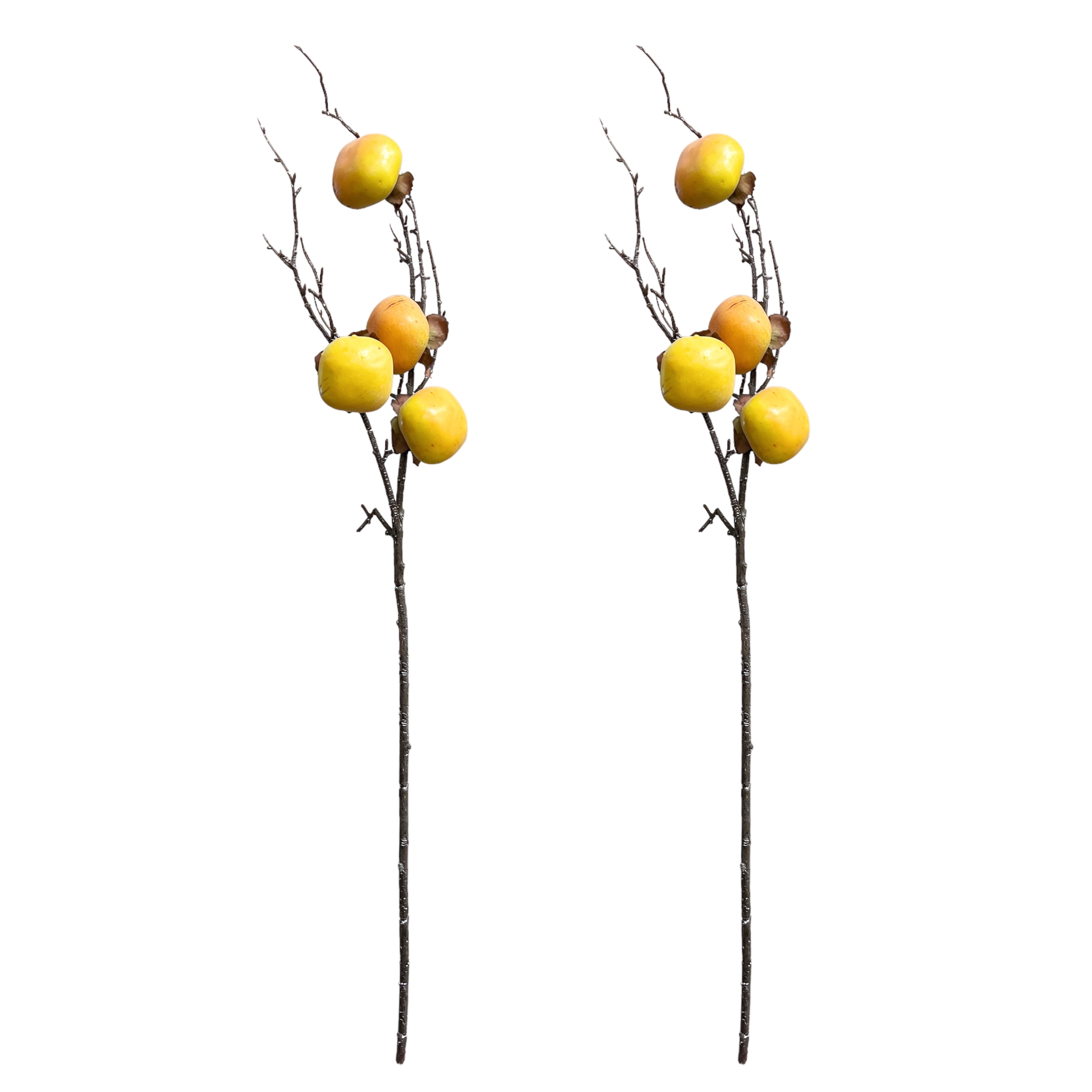 Set of 2 Artificial Persimmon Branches - Lifelike Decorative Stems, 30 ...
