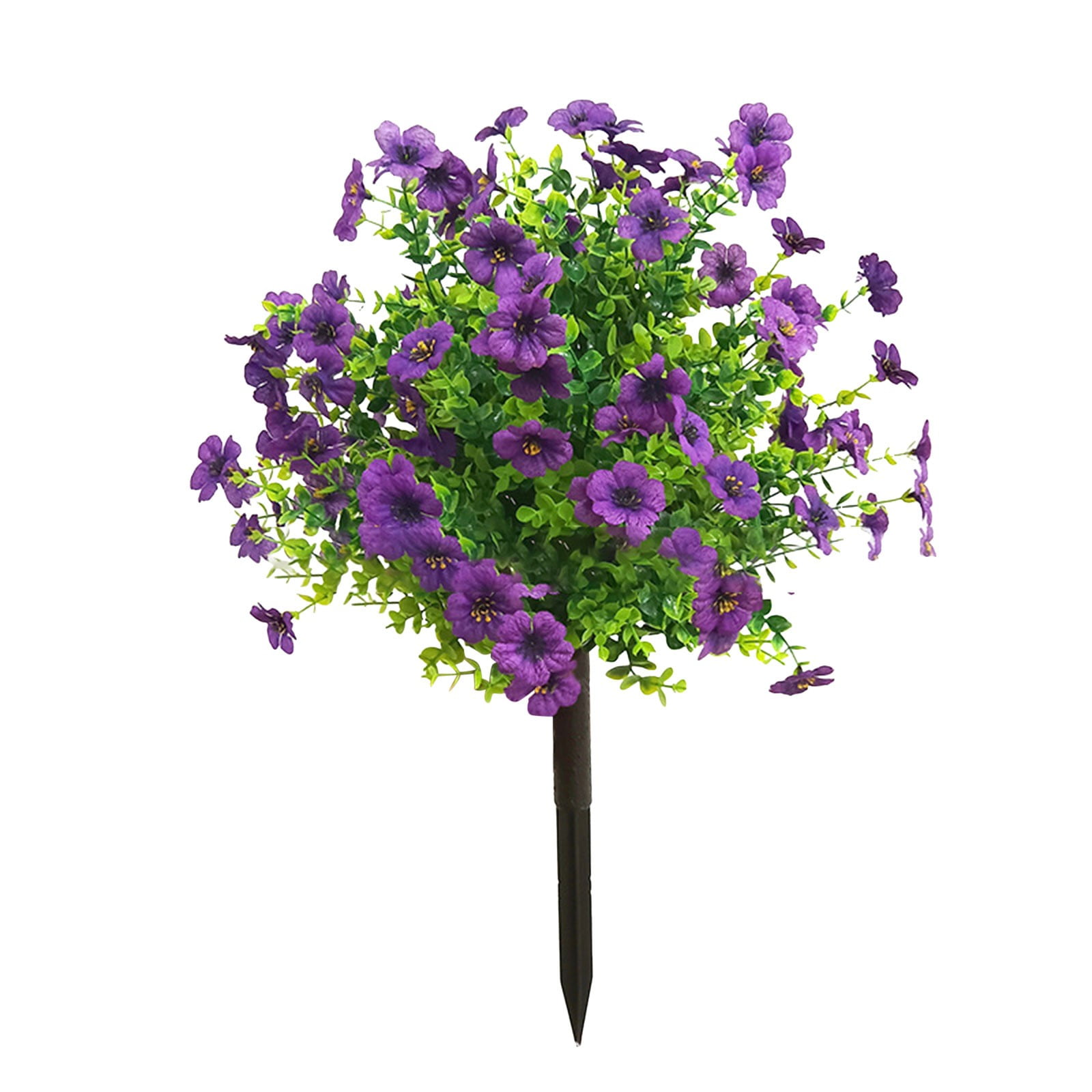 Set of 2 Artificial Rose Boxwood Topiary Ball Bush Outdoor with Ground Spike 22" Greenery Shrubs ...