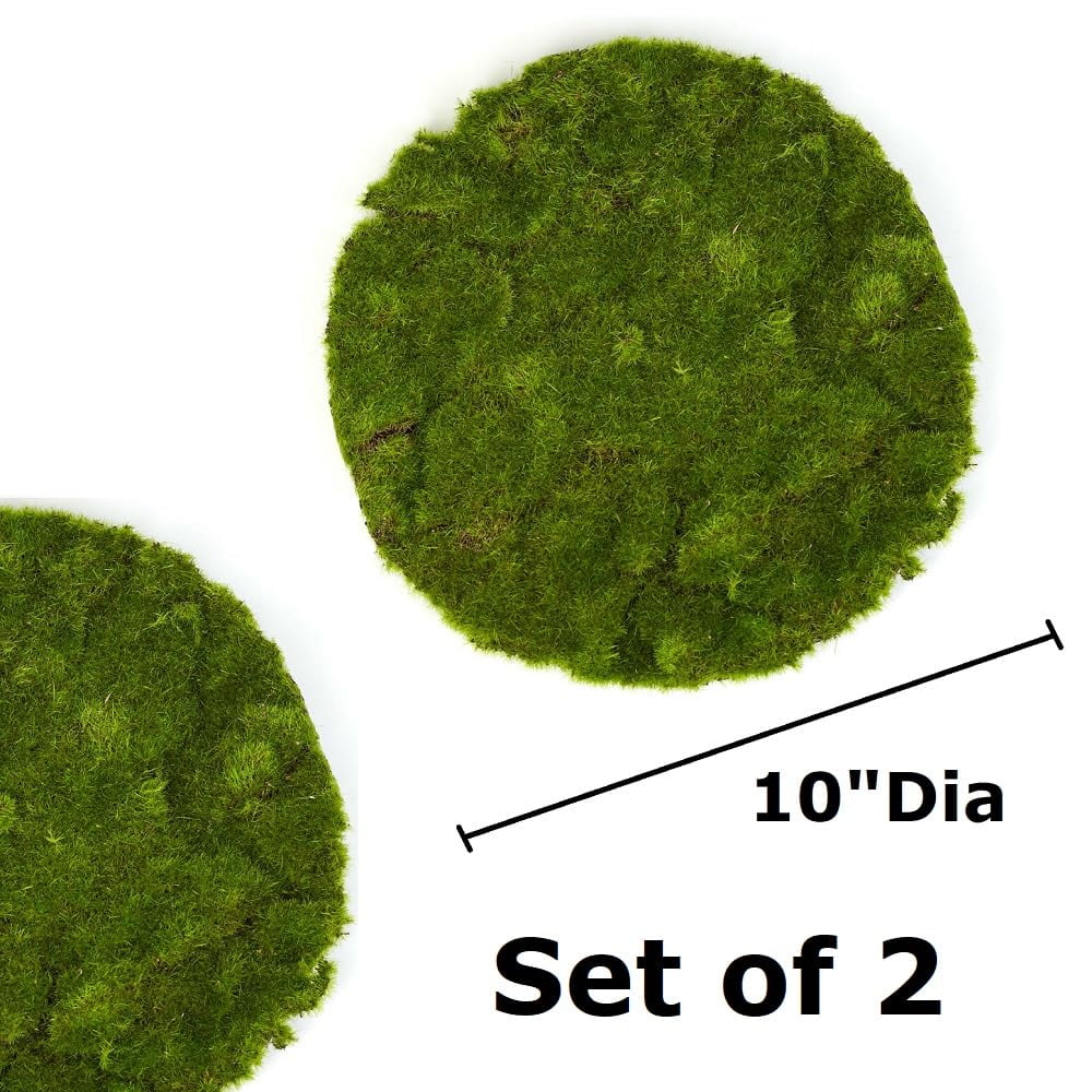 Set of 2 Artificial Round Moss by for Projects, Fairy Gardens and ...