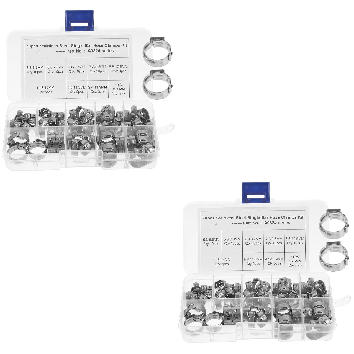 Set of 2 Automotive Pipe Clamping Ring Clamp Assortment Kit 1.7x1.5cm ...