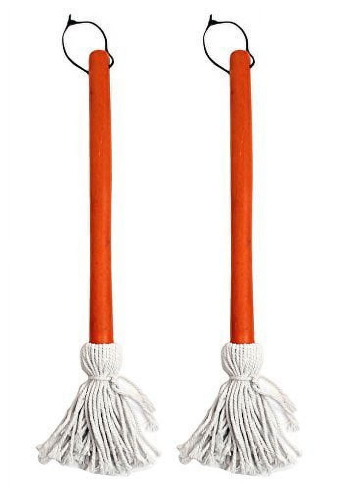Set of 2 BBQ Basting Mops with Wood Handle and Cotton Head, Barbeque ...