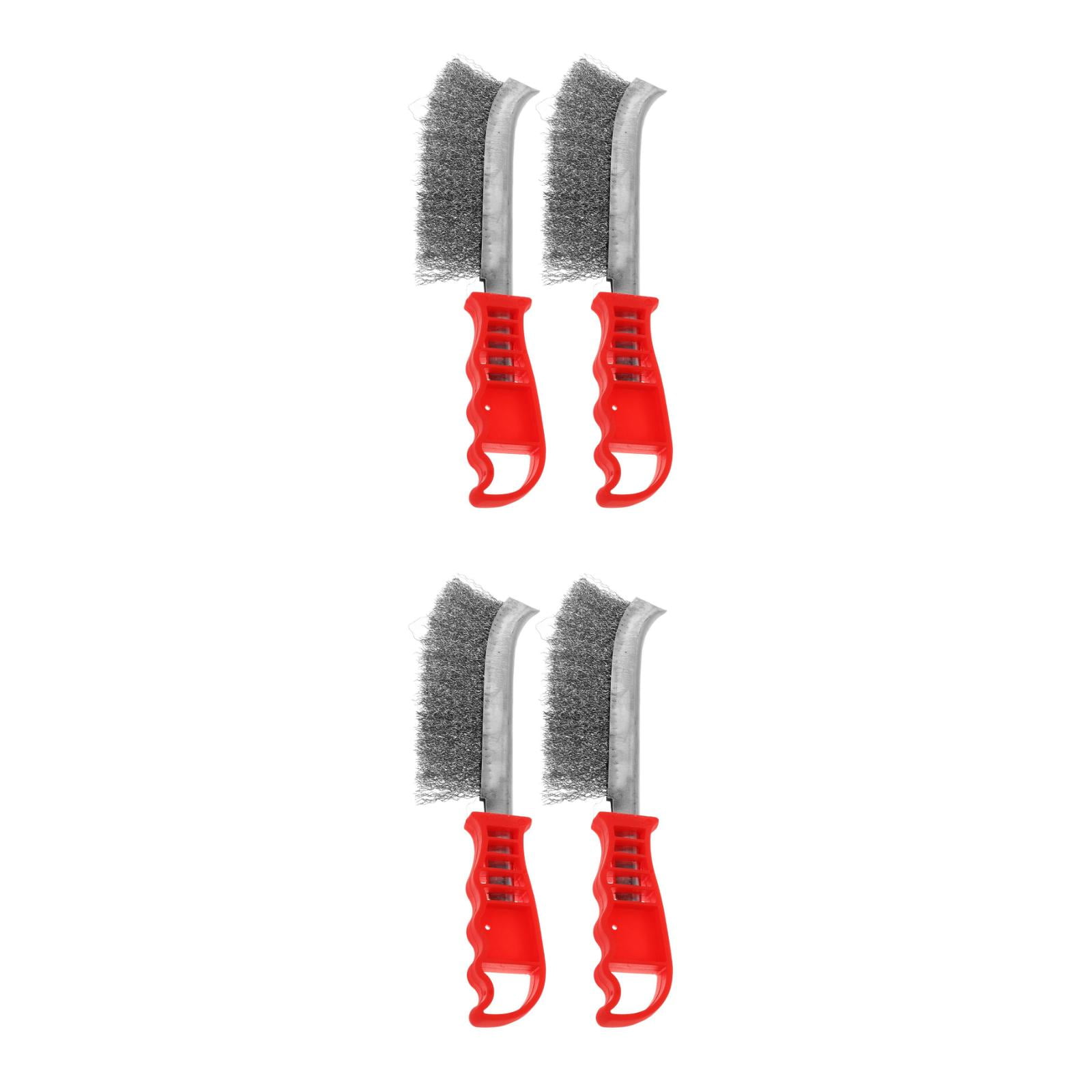 Set of 2 BBQ Wire Brush Rust Stainless Grill Cleaner Scrubbers Red ...
