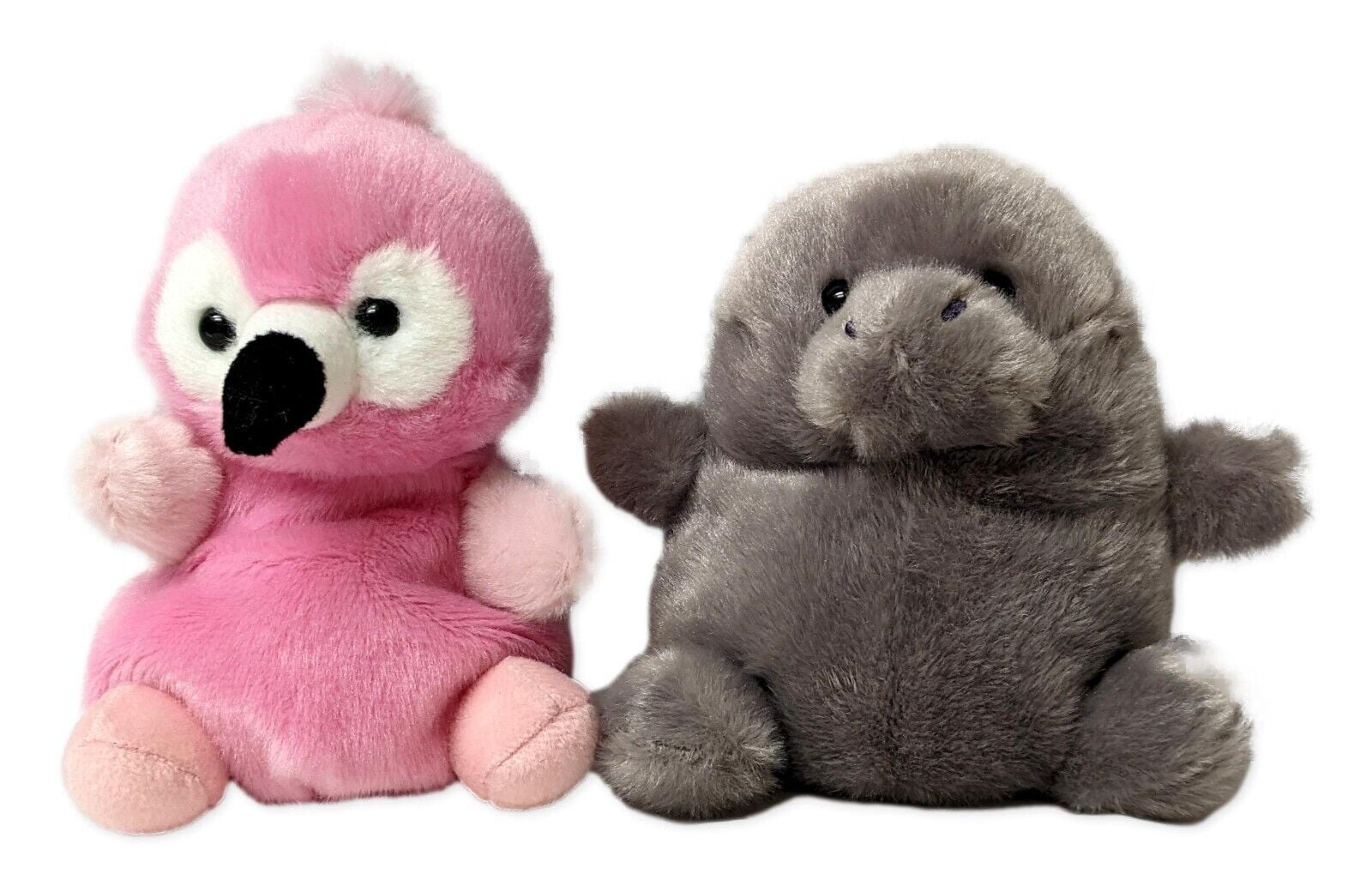 Set of 2 BLUBS MANATEE & PINKY FLAMINGO Palm Pals 5" Stuffed Plush ...