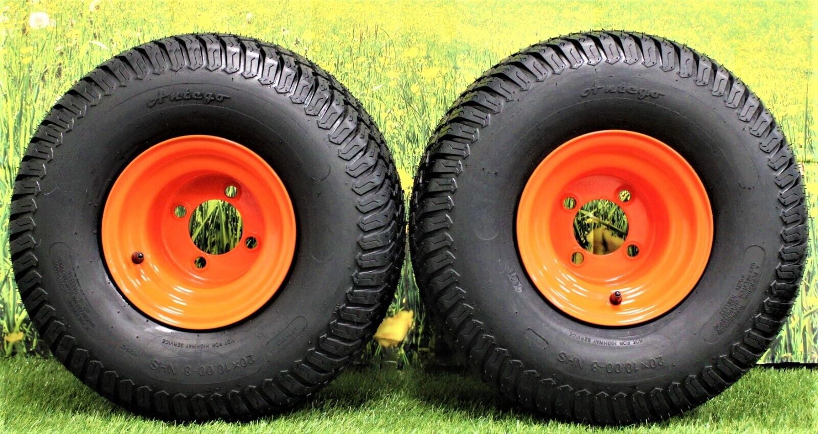 Set of 2 Bad Boy Heavy duty 20x10.00-8 Tire & Wheel Assemblies - Fits ZT Elite - Walmart.com