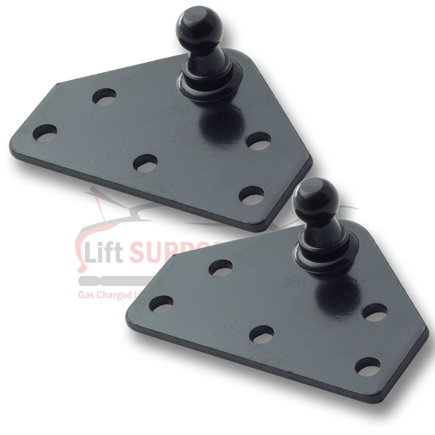 Set of 2 Ball Stud Joint 10mm=3/8 Inch 5 Hole Flat Bracket Black New ...