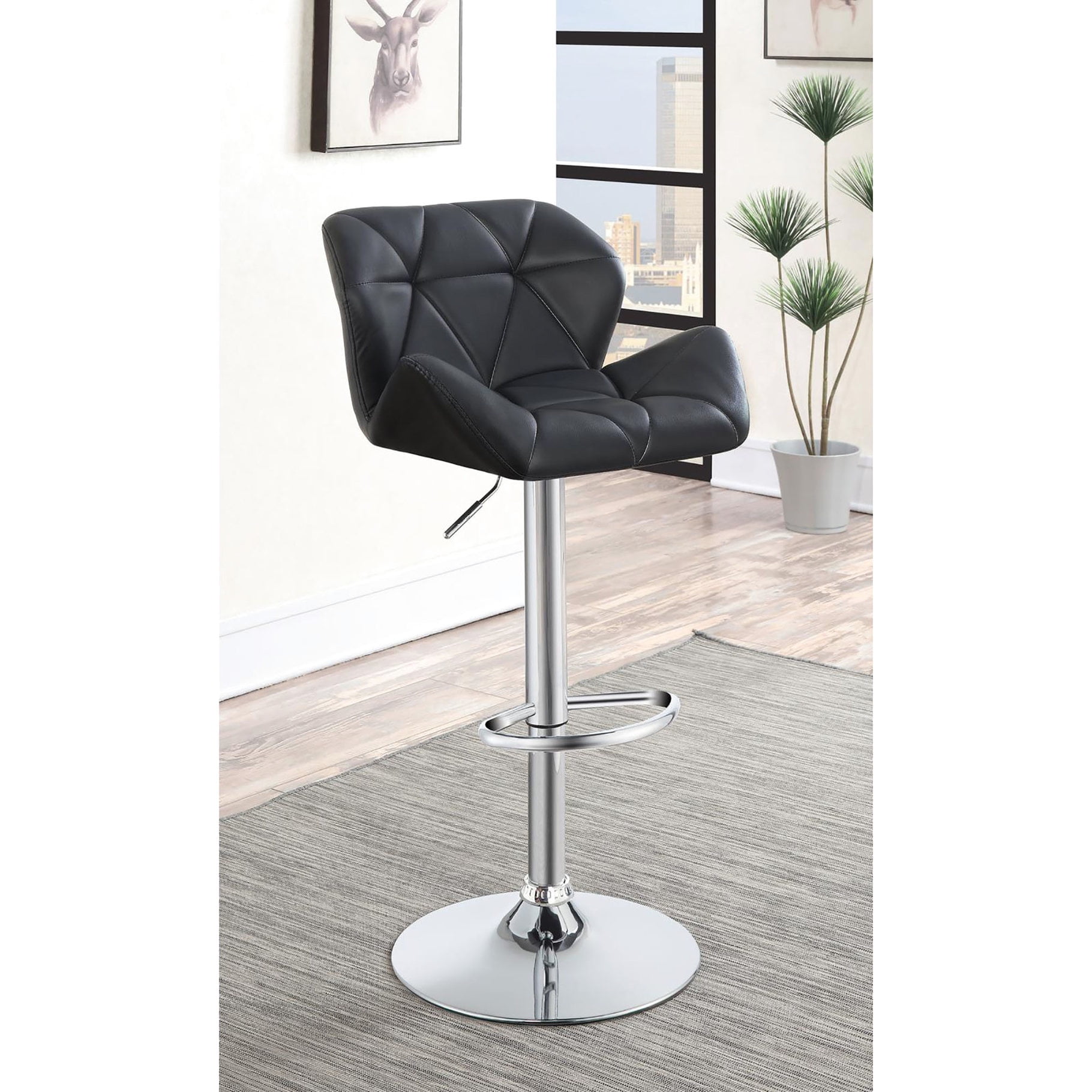 Set of 2 Bar Stools | Adjustable Height for Versatile Placement ...