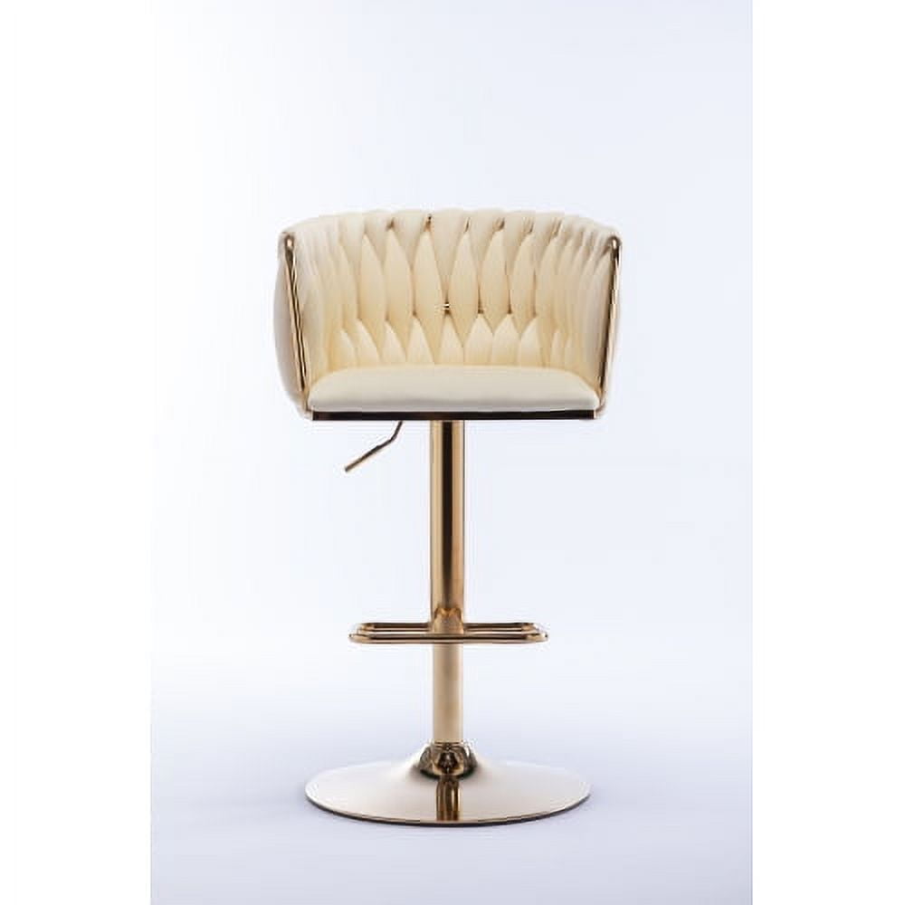 Set of 2 Bar Stools,with Chrome Footrest and Base Swivel Height ...