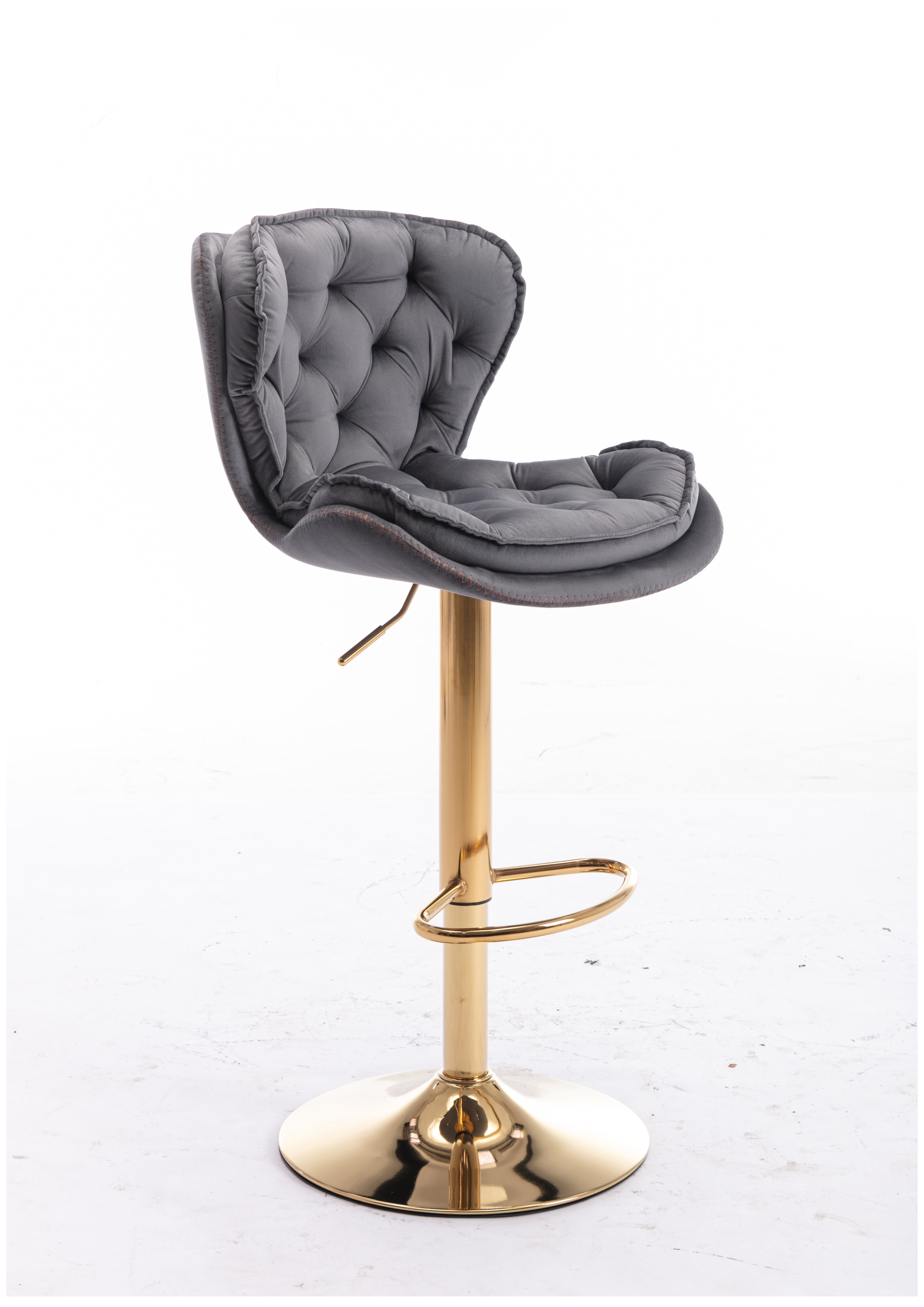 Set of 2 Bar Stools,with Footrest and Base Swivel Height Adjustable ...