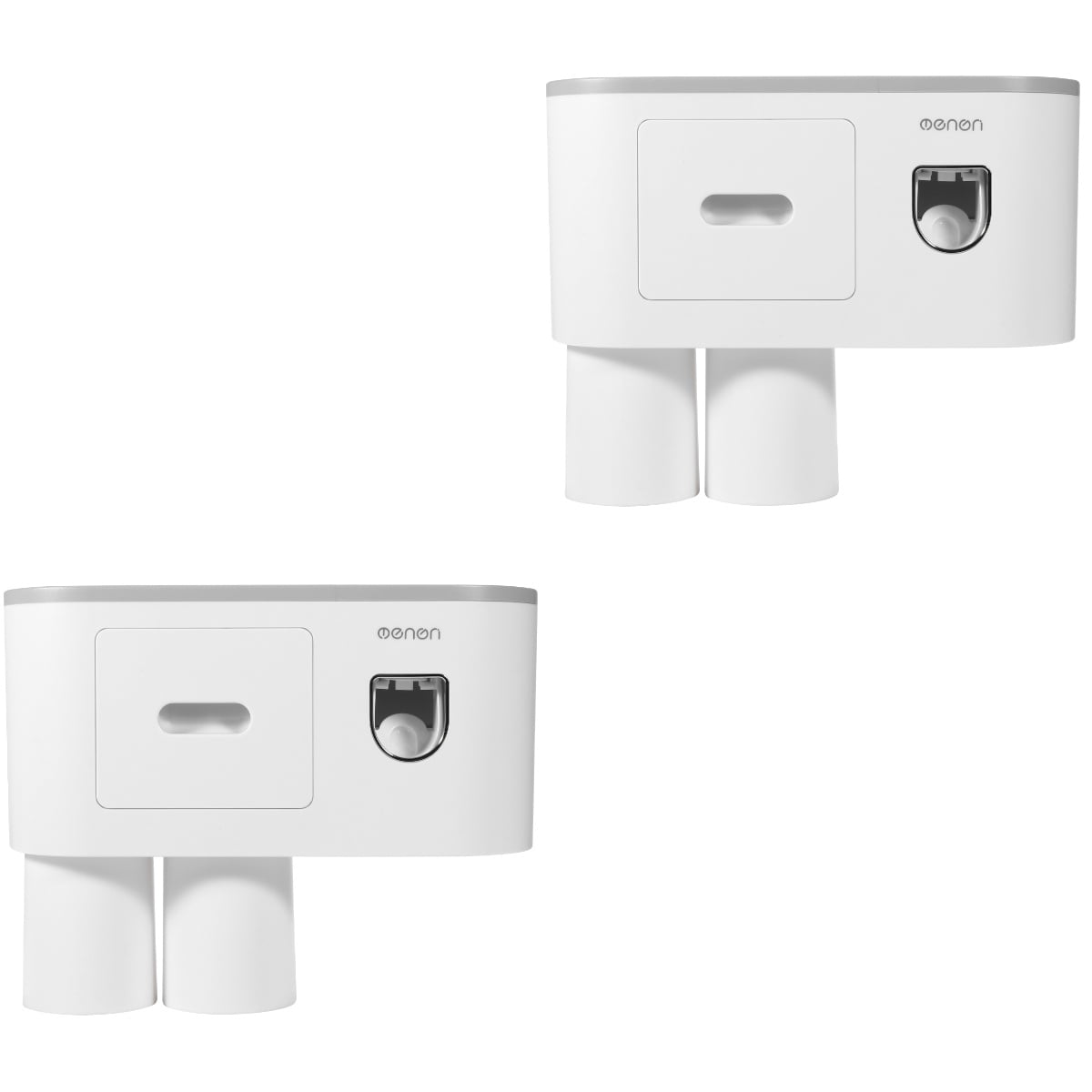 Set of 2 Bathroom Storage Rack Toothpaste Dispenser Toothbrush ...