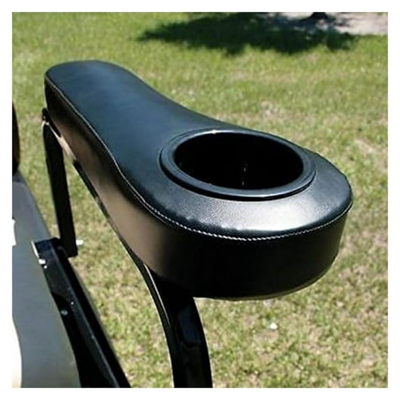Set of (2) Black Armrests Cup Holders for Golf Cart Rear Seat EZGO Club ...