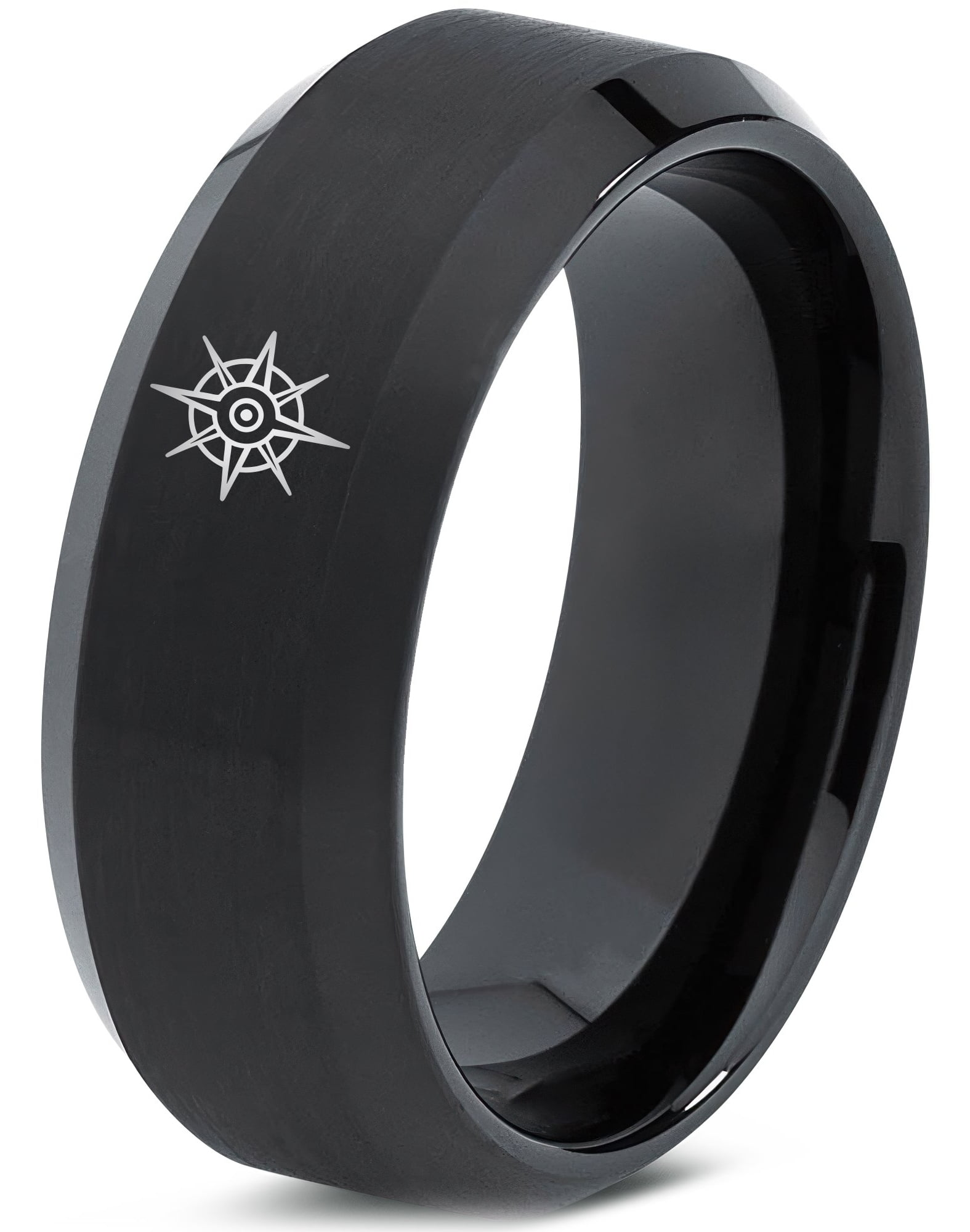 Set of 2 Black Gamer Custom Tungsten Wedding Bands Women 50 Birthday ...