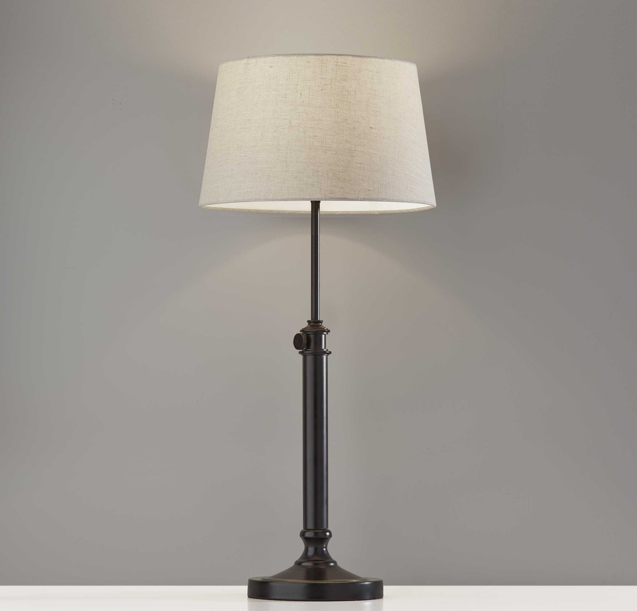Set of 2 Black Metal Adjustable Height Table Lamp - Walmart.com