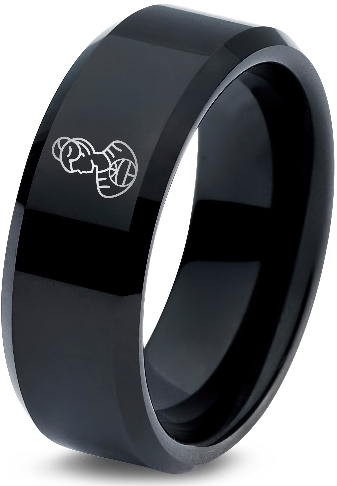 Set of 2 Black Valentine Gift Tungsten Ring Gamer Bridesmaid Groomsman ...