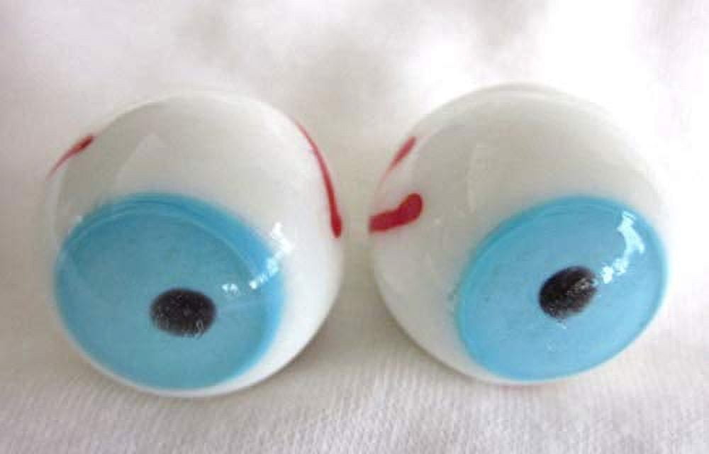 (Set of 2) Blue Eyeball Marbles Handmade Glass Eyes Ball 7/8" Creepy ...