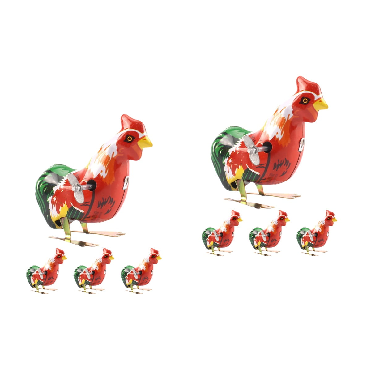 Set of 2 Bouncy Clockwork Hopping Chicken Adorable Toys Child Toddler ...
