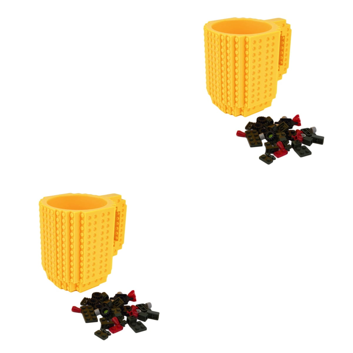 Set of 2 Brick Mug Build on Mugs Water Cup Casual Coffee Square Tool ...