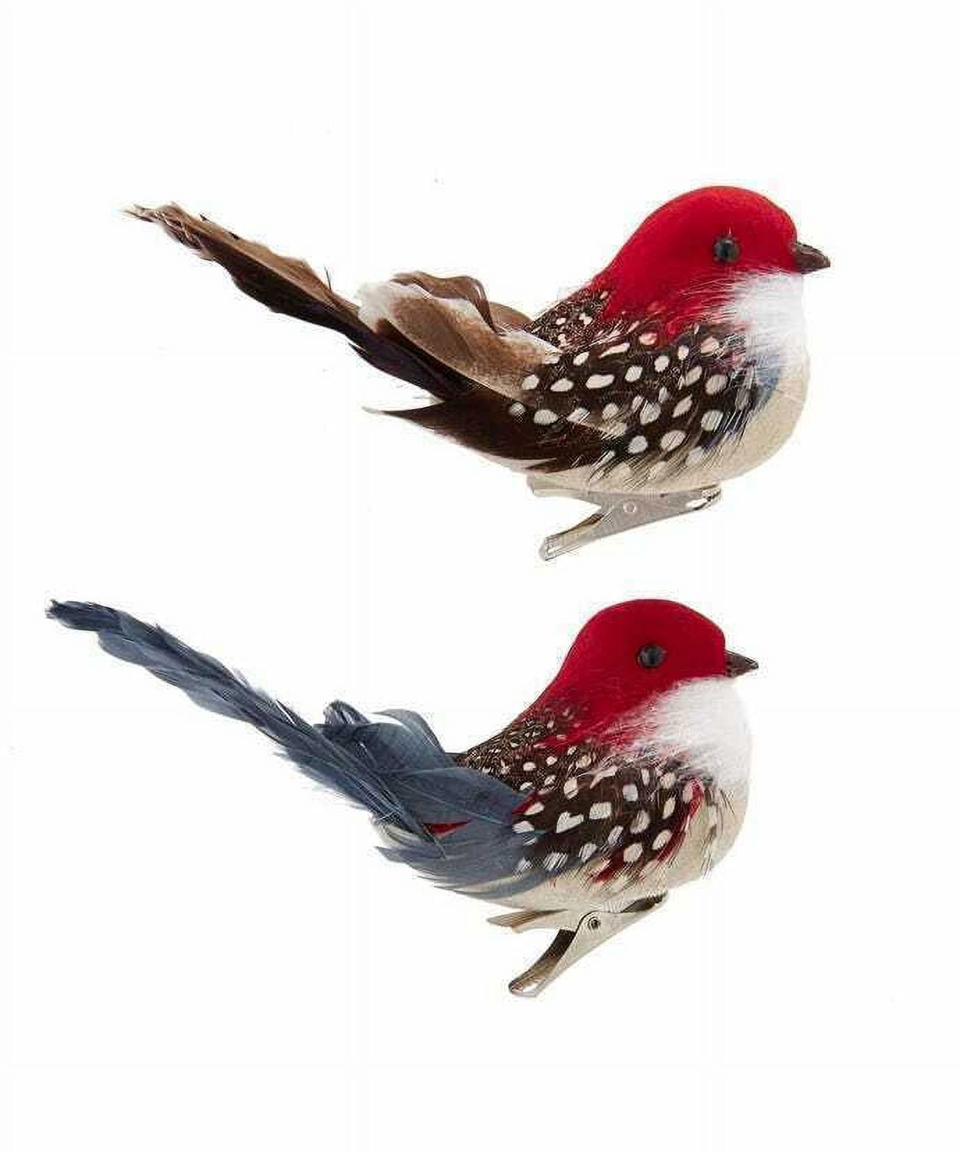 Set of 2 Brown & Gray Birds with Red Heads Clip-On Ornaments, by Kurt ...