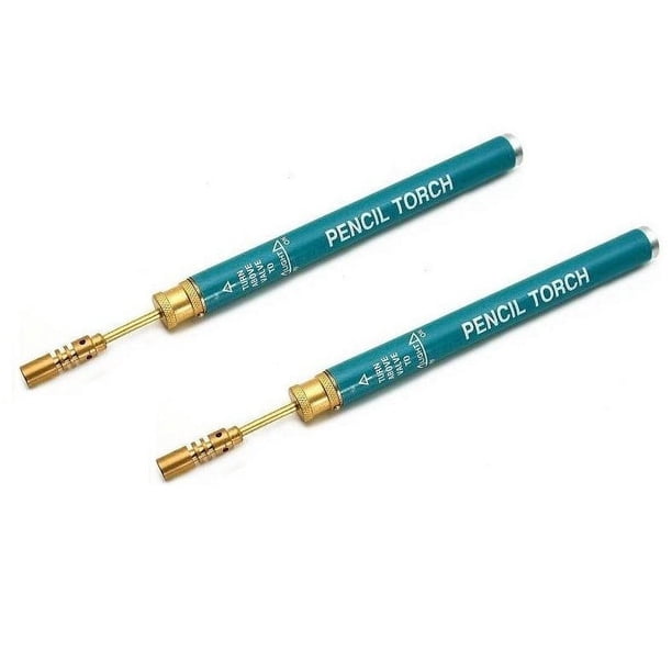 Set of 2 Butane MINI PENCIL TORCHES Refillable Welding Soldering ...