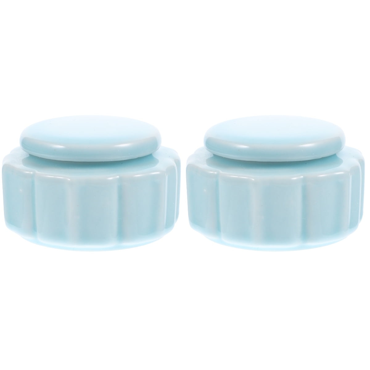 Set of 2 Buttercream Mini Pots Small Jar Ceramics Cosmetic Containers ...