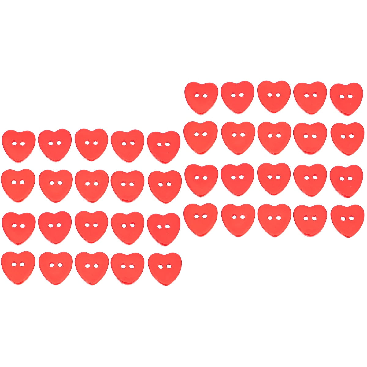 Set of 2 Button Heart Shaped Kits Sewing Themed Buttons Red - Walmart.com