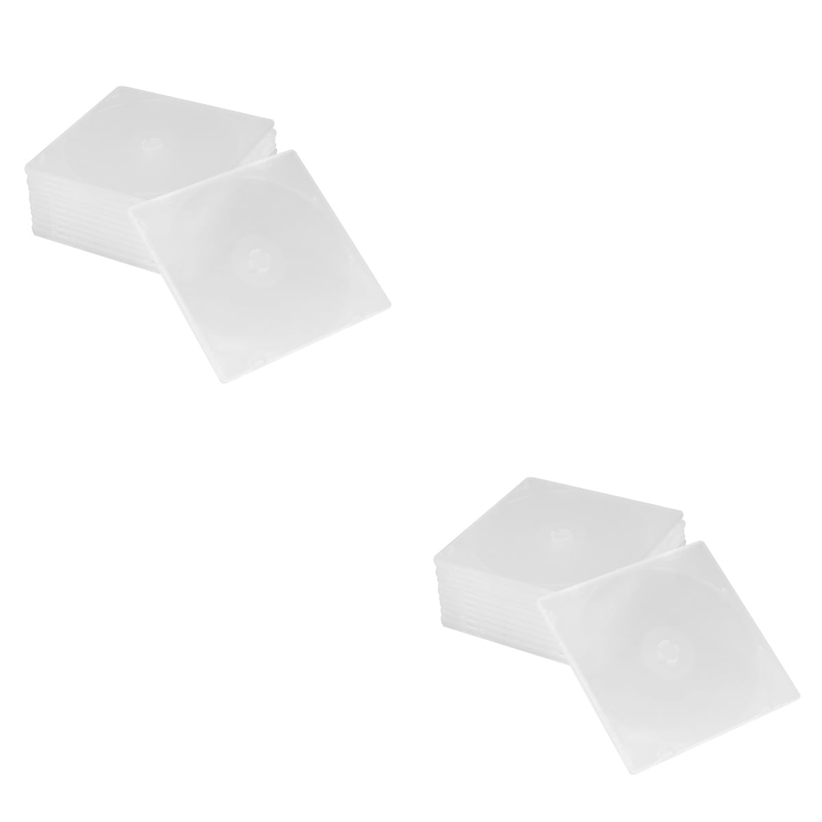 Set of 2 CD Package Media Video Storage Case Vinyl Display Bins White ...