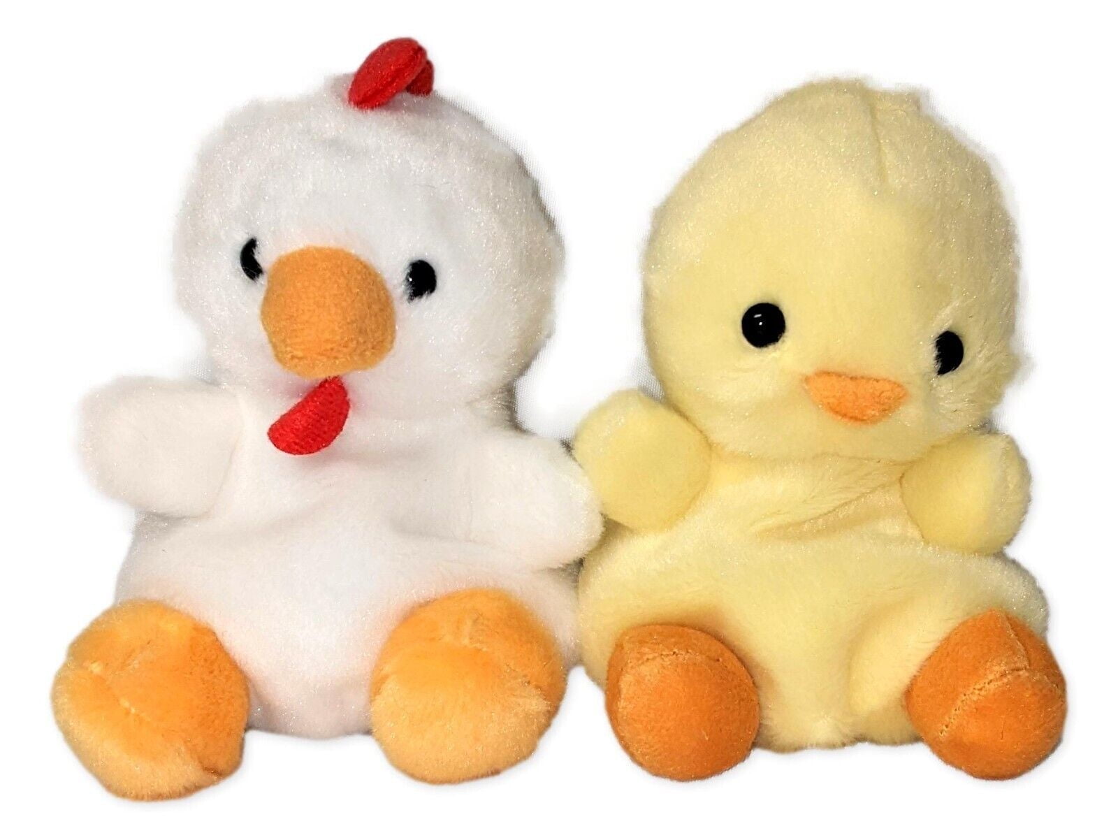 Set of 2 COOPER CHICKEN & BETSY CHICK Palm Pals 5" Stuffed Animal Plush ...