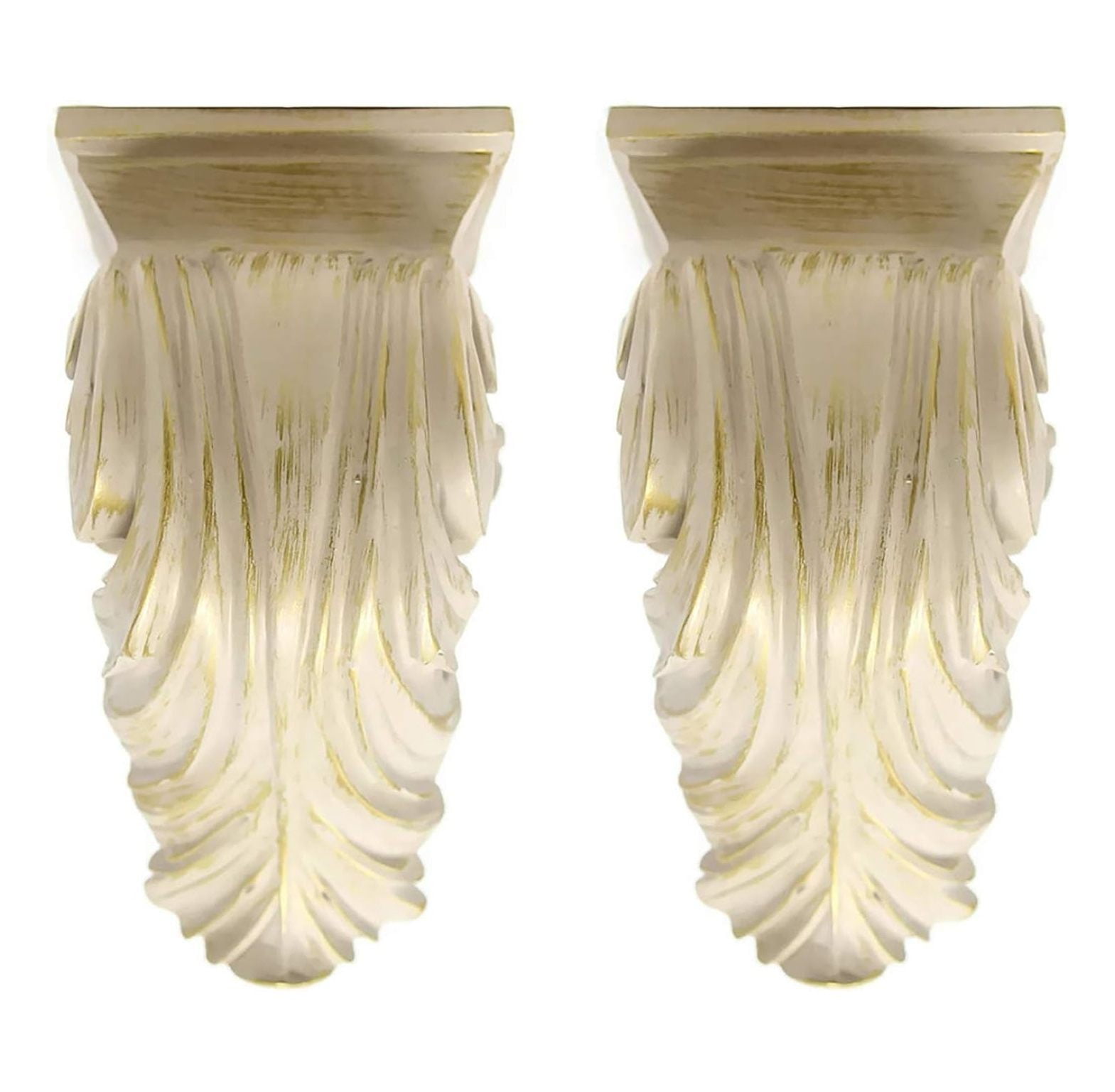Set of 2 Cameau Drapery Sconce, 2-inch Diameter, Gilded French White ...