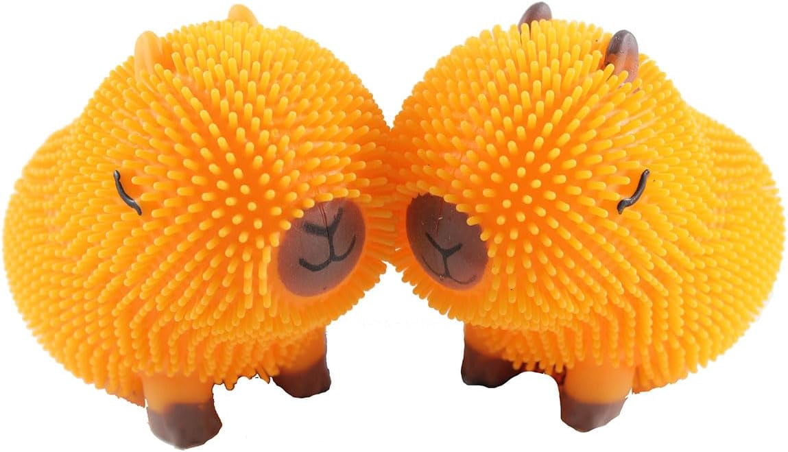 Set of 2 Capybara Puffer Air- Natural Color Filled Squeeze Stress Balls ...