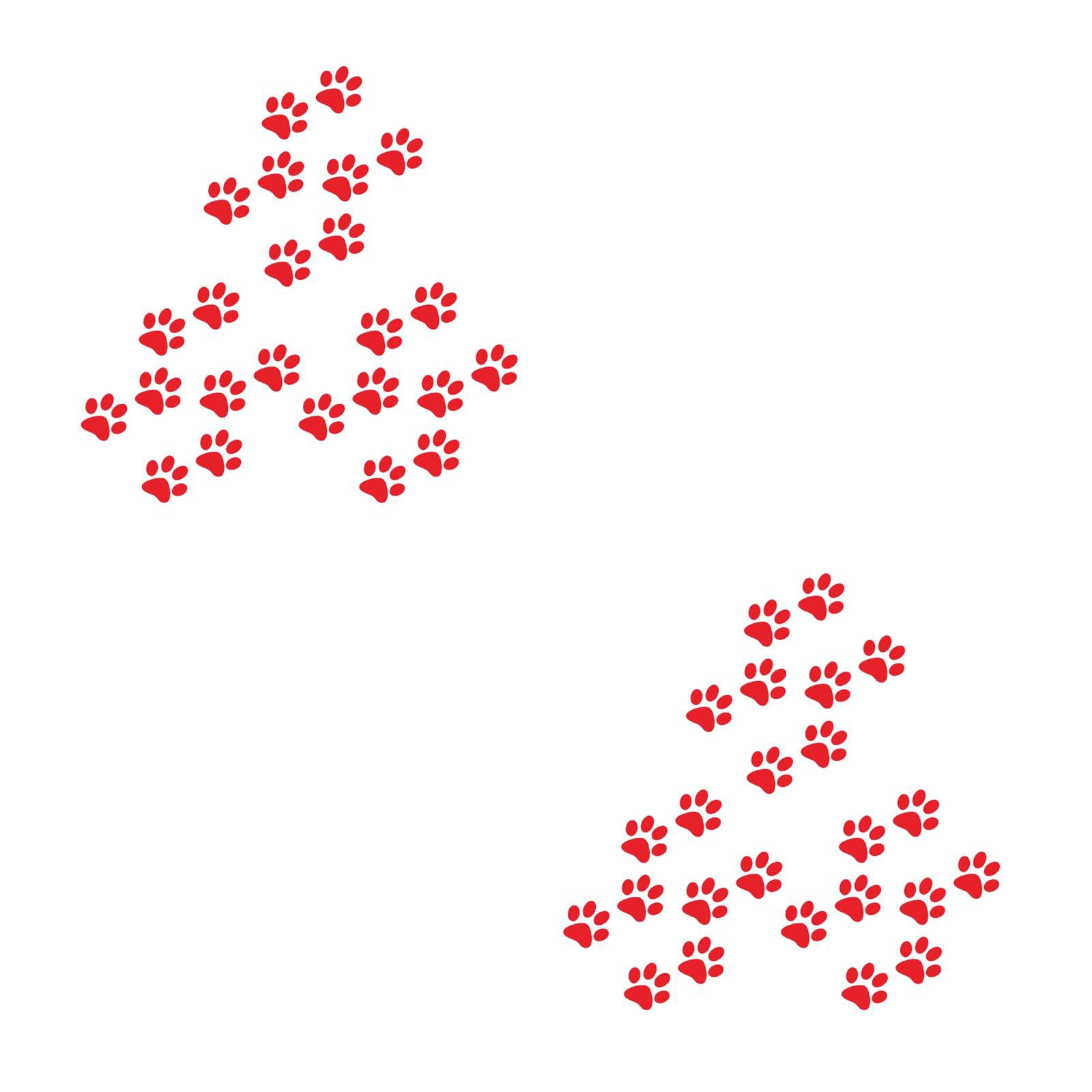 Set of 2 Car Decorations Sticker Red Stickers Cat Paw Print - Walmart.com