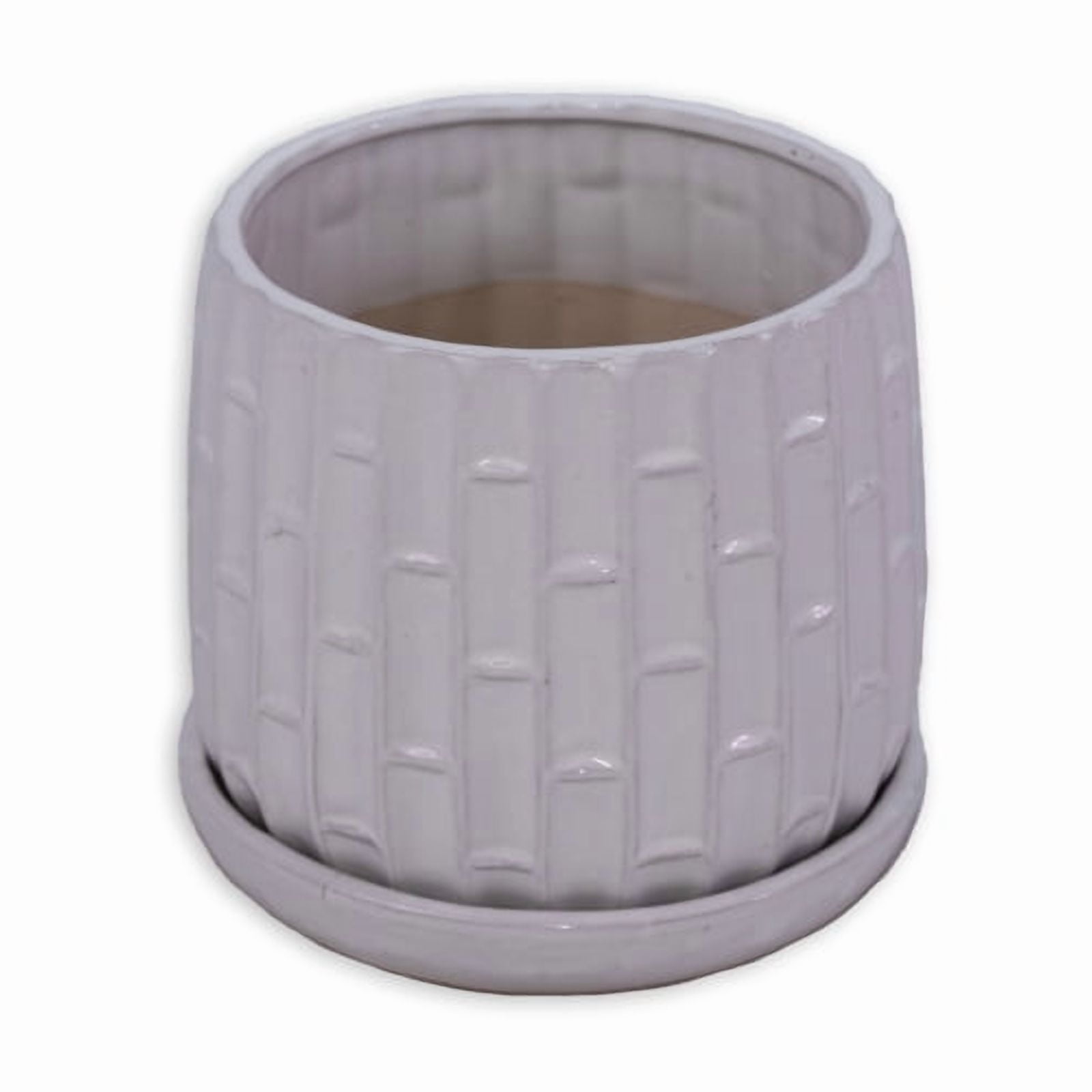 Set of 2 Ceramic Flowerpot, 7" Modern Planter for Patio, Garden ...