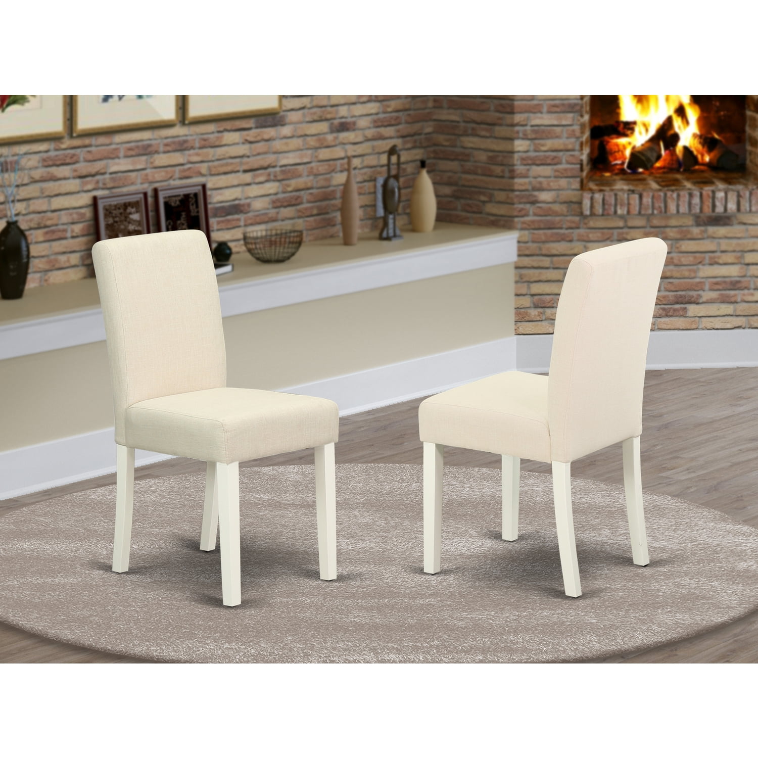 East West Furniture ABP2B02 Abbott parson Chair with Linen White Finish ...