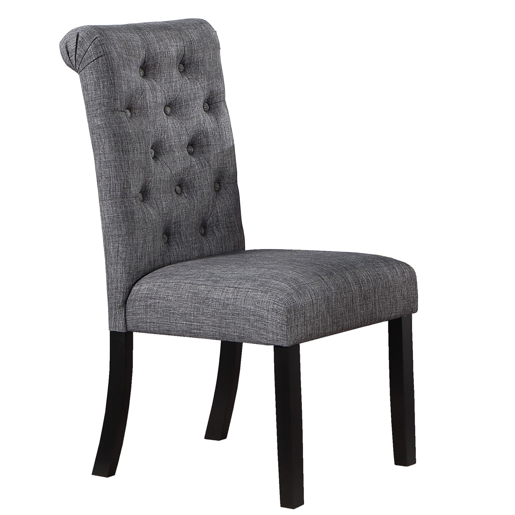 Set of 2 Charcoal Grey Contemporary Dining Chairs | Foam-Filled Chairs ...