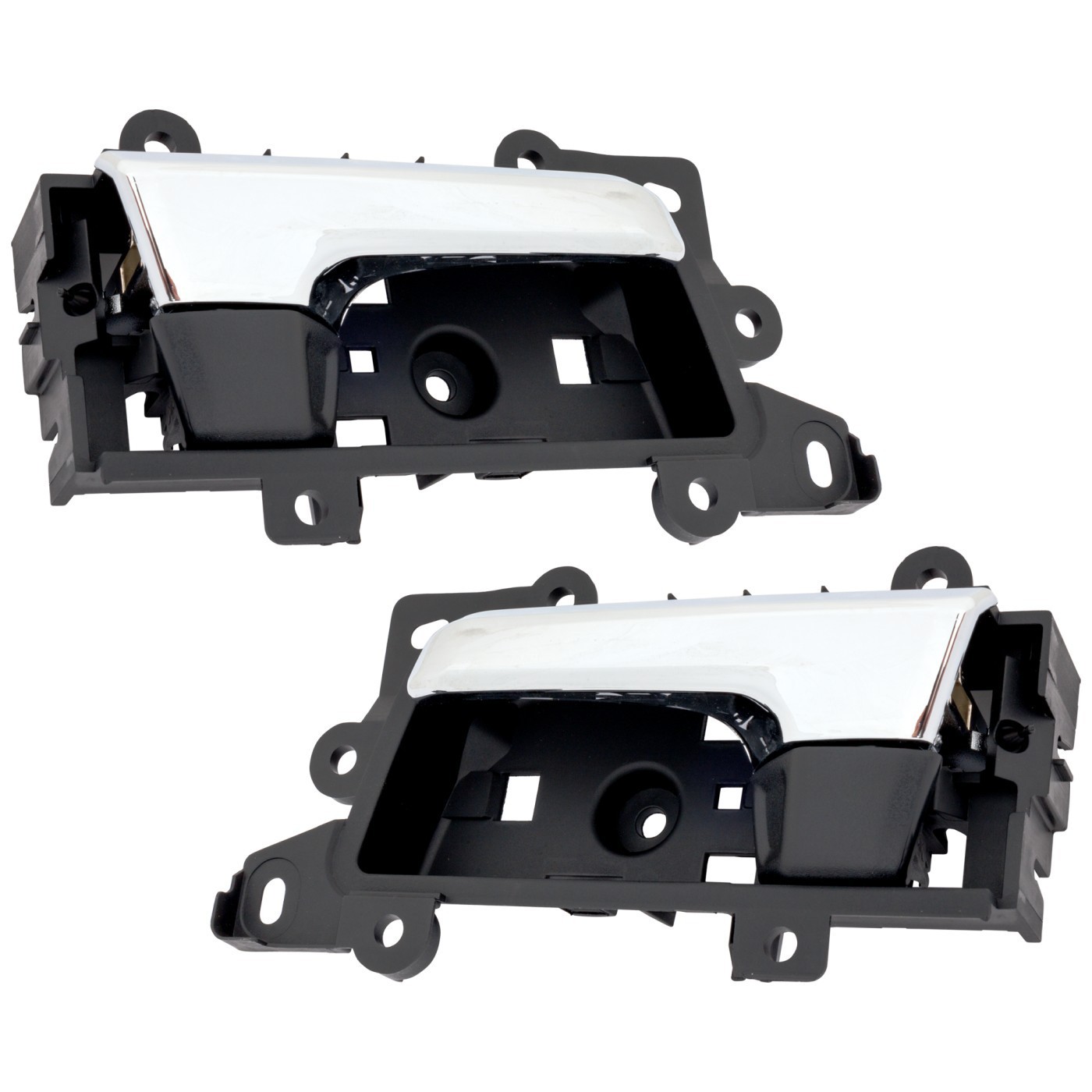 Set of 2 Chrome Lever Interior Door Handles (Textured Black Bezel) for ...