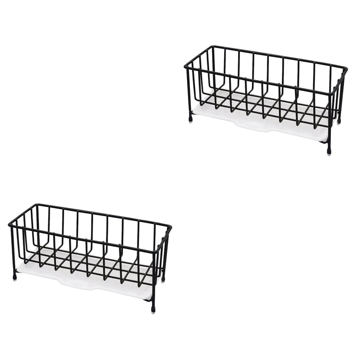 Set of 2 Cleaning Supply Storage Rack Metal Bracket Sponge Holder ...