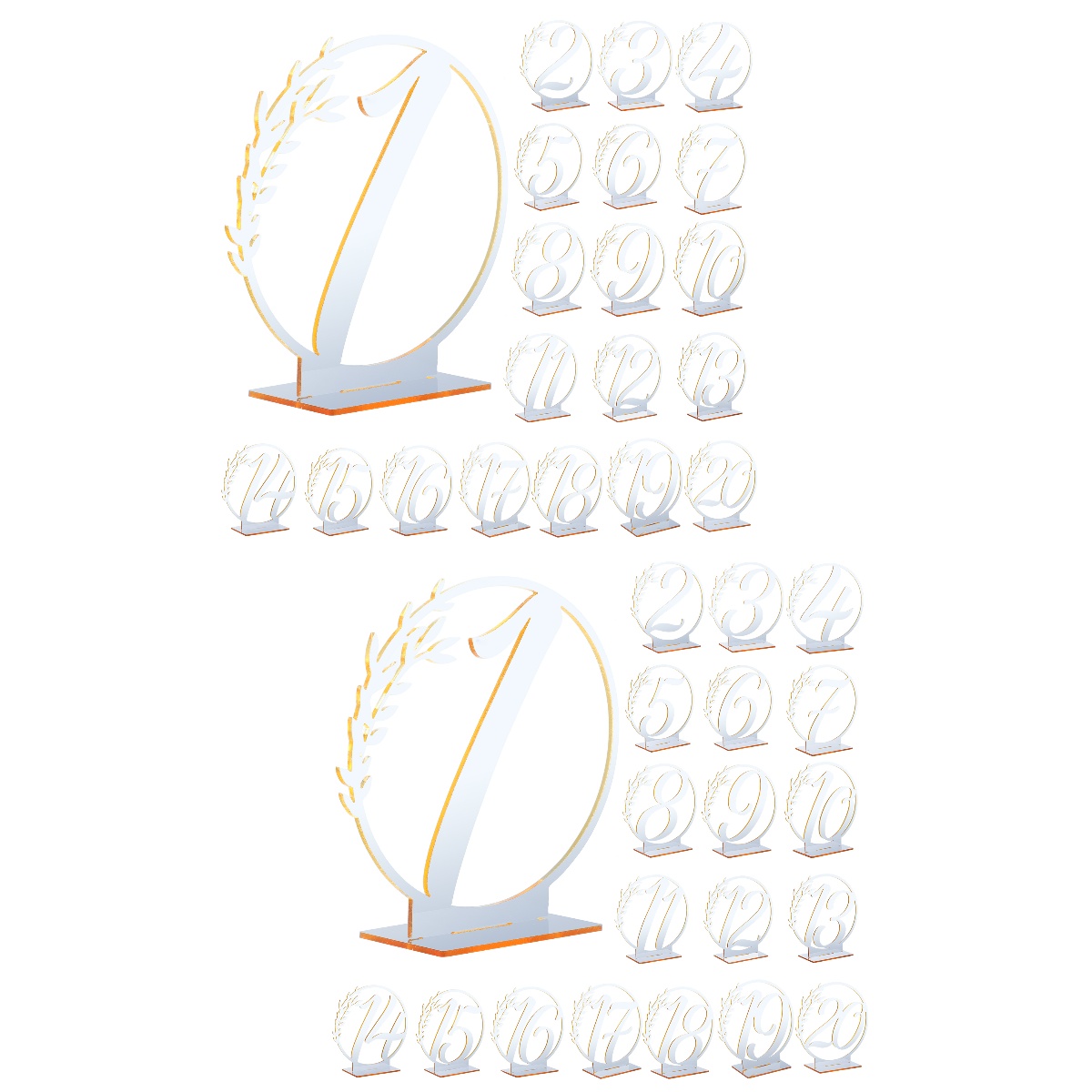 Set of 2 Clear Wedding Signs Table Numbers Centerpieces for Receptions ...