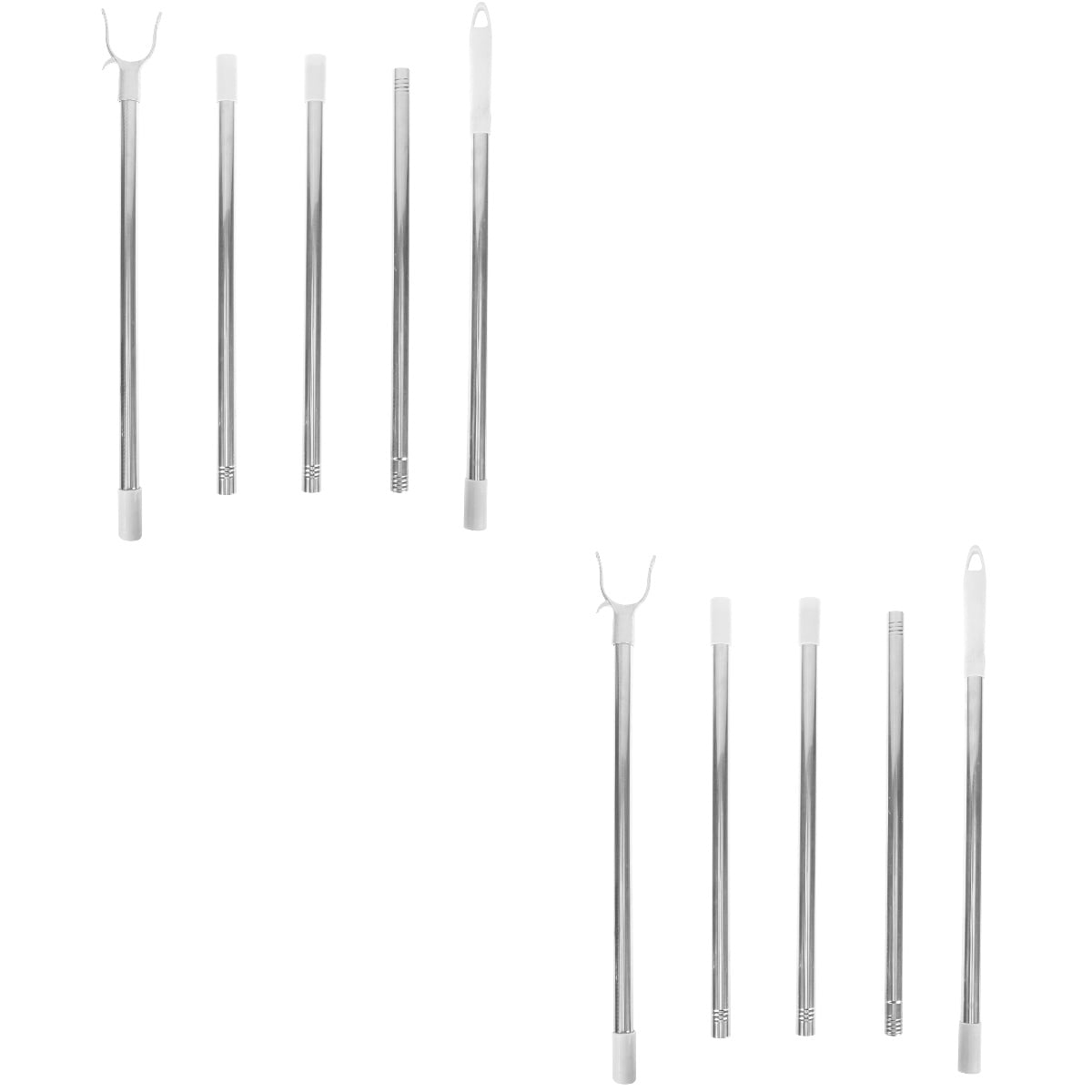 Set of 2 Coat Hangers Clothesline Pole Telescopic Metal Pole Telescopic ...