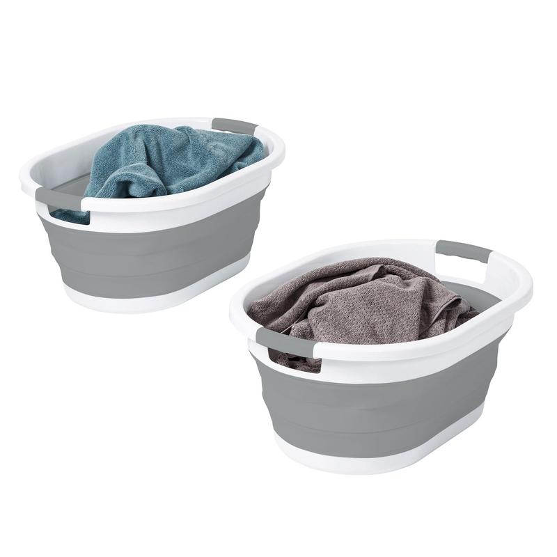 Set of 2 Collapsible Laundry Baskets - Walmart.com