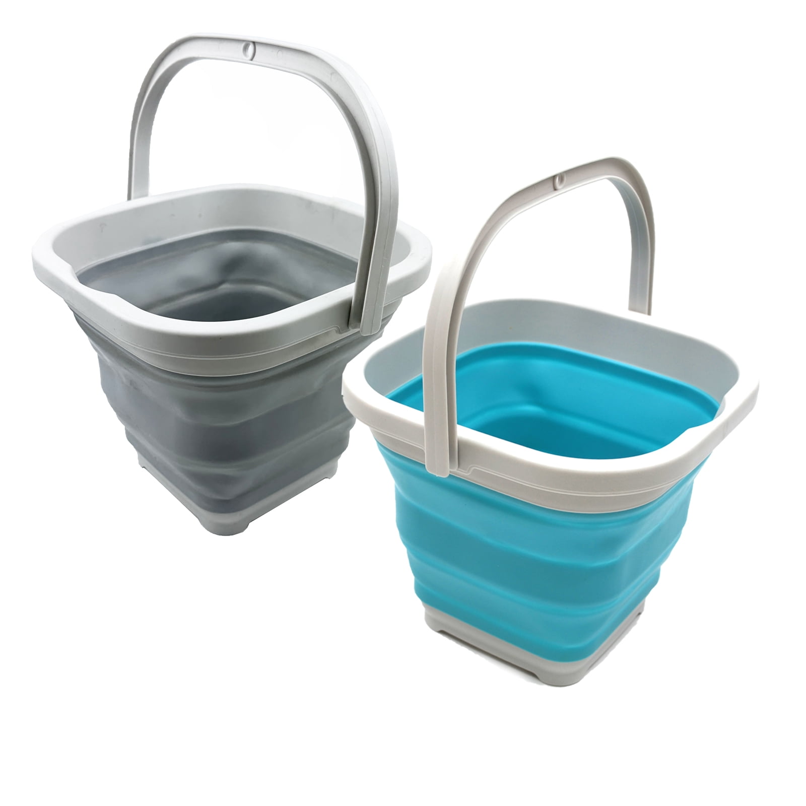 Set of 2 Collapsible TPE/PP Square Bucket - Walmart.com